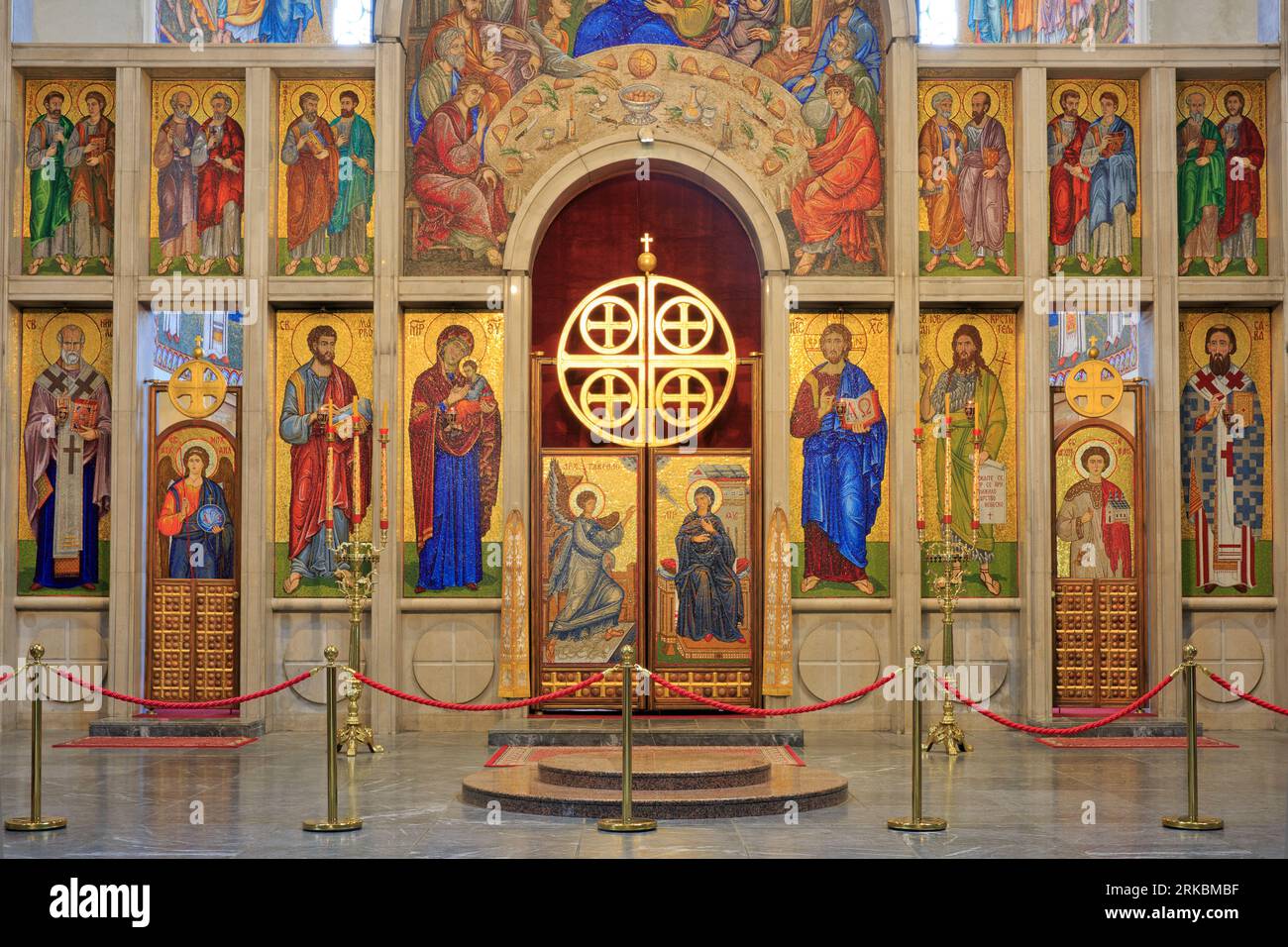 The altar of the Serbian Orthodox Saint Mark's Church (1940) in ...