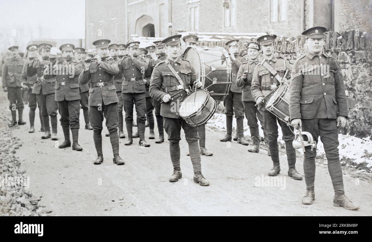 An army band of the Army Service Corps during the First World War Stock Photo - Alamy
