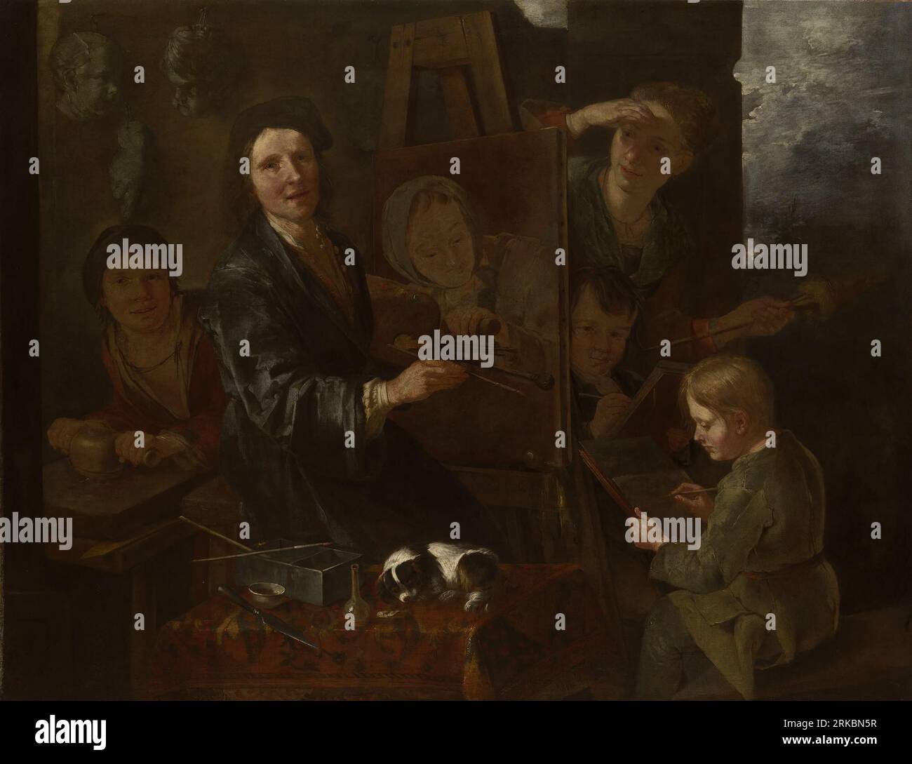 An Artist in his Studio by Giacomo Francesco Cipper Stock Photo - Alamy