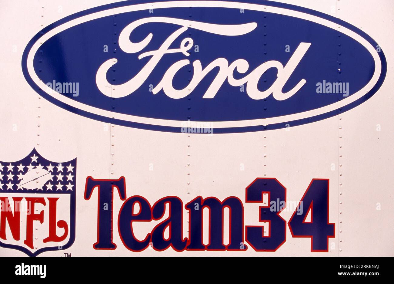 A close up photo of the NFL Team 34 Ford race car of former Chicago ...