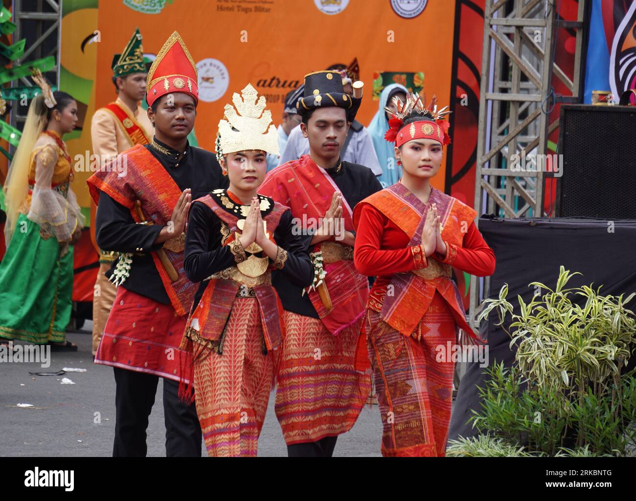 Indonesian with a traditional costume from north sumatera at BEN ...