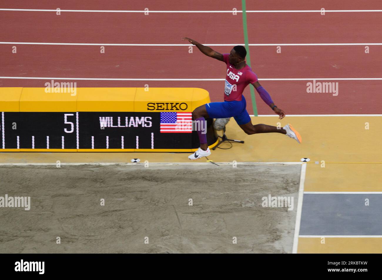 William Williams (USA) during the long jump final during the world ...