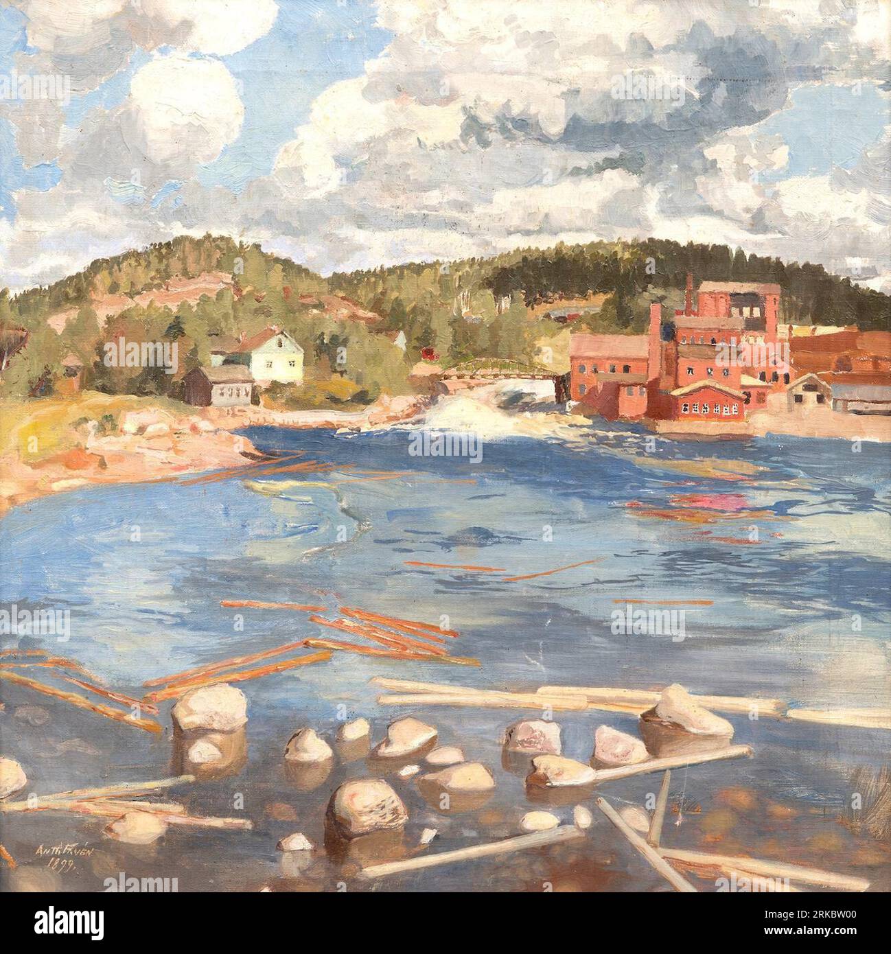 A Factory by the Rapids 1899 by Antti Favén Stock Photo - Alamy
