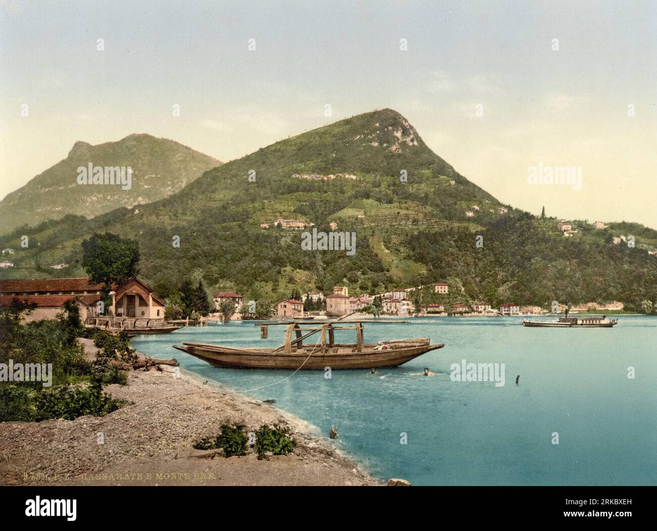 Lugano, Cassarate and Monte Brè, Ticino, Switzerland 1890 Stock Photo ...