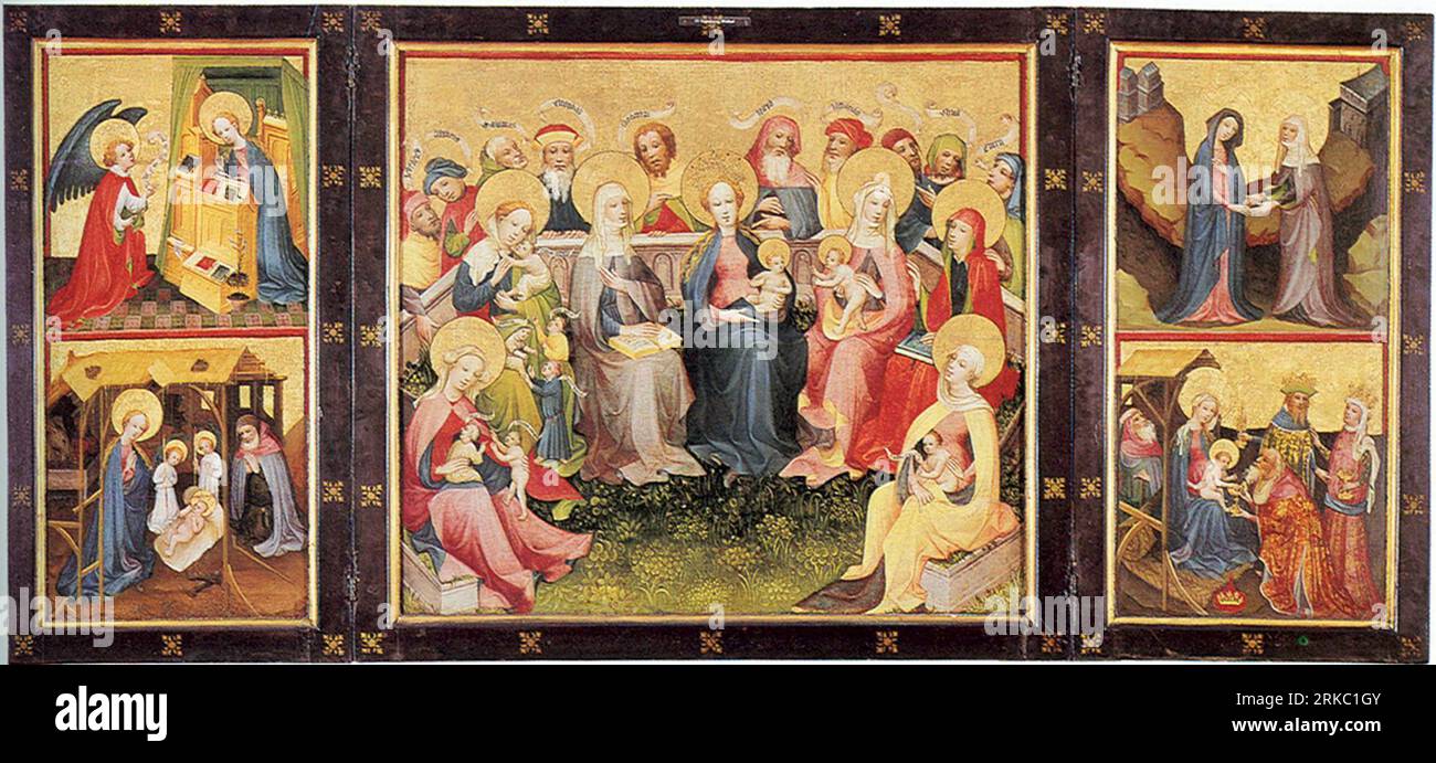 Triptych circa 1420 by Master of the Holy Kinship the elder Stock Photo ...