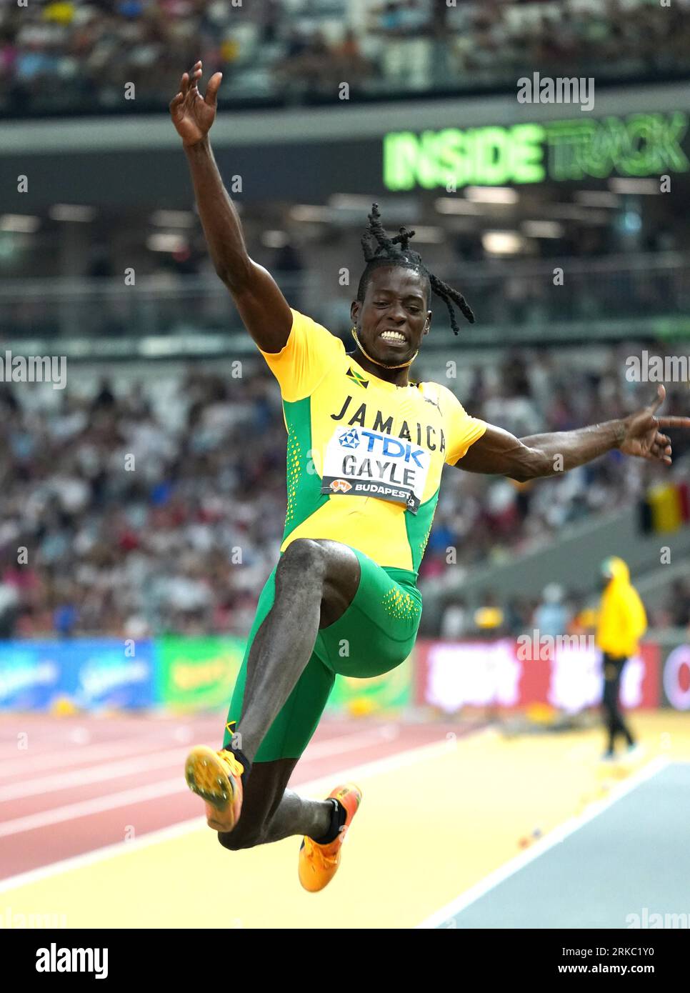 Tajay Gayle (JAM) in action in Long Jump men final during the 19th ...