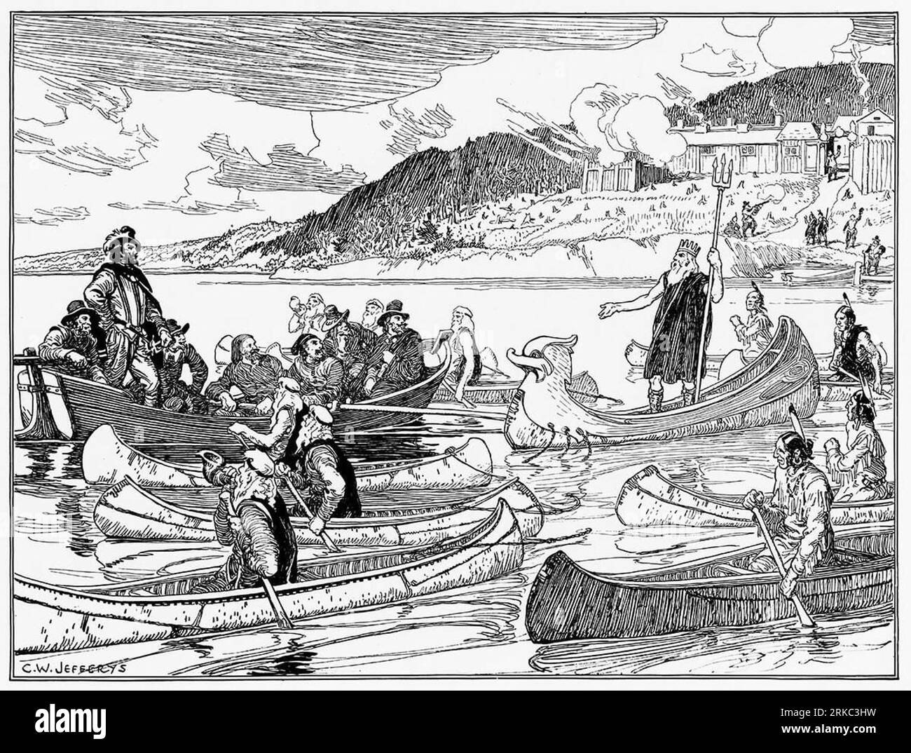 The Theatre of Neptune. No date by Charles William Jefferys Stock Photo ...