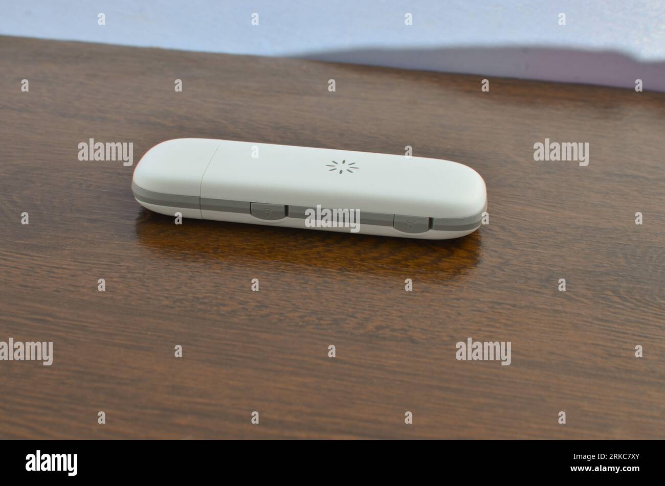 Latest generation USB 5G modem close for internet connection, allowing ...