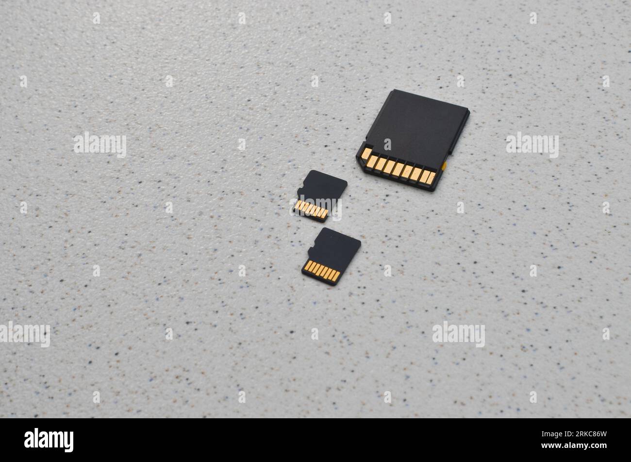 Close up of SD and microSD cards, symbols of compact and efficient ...