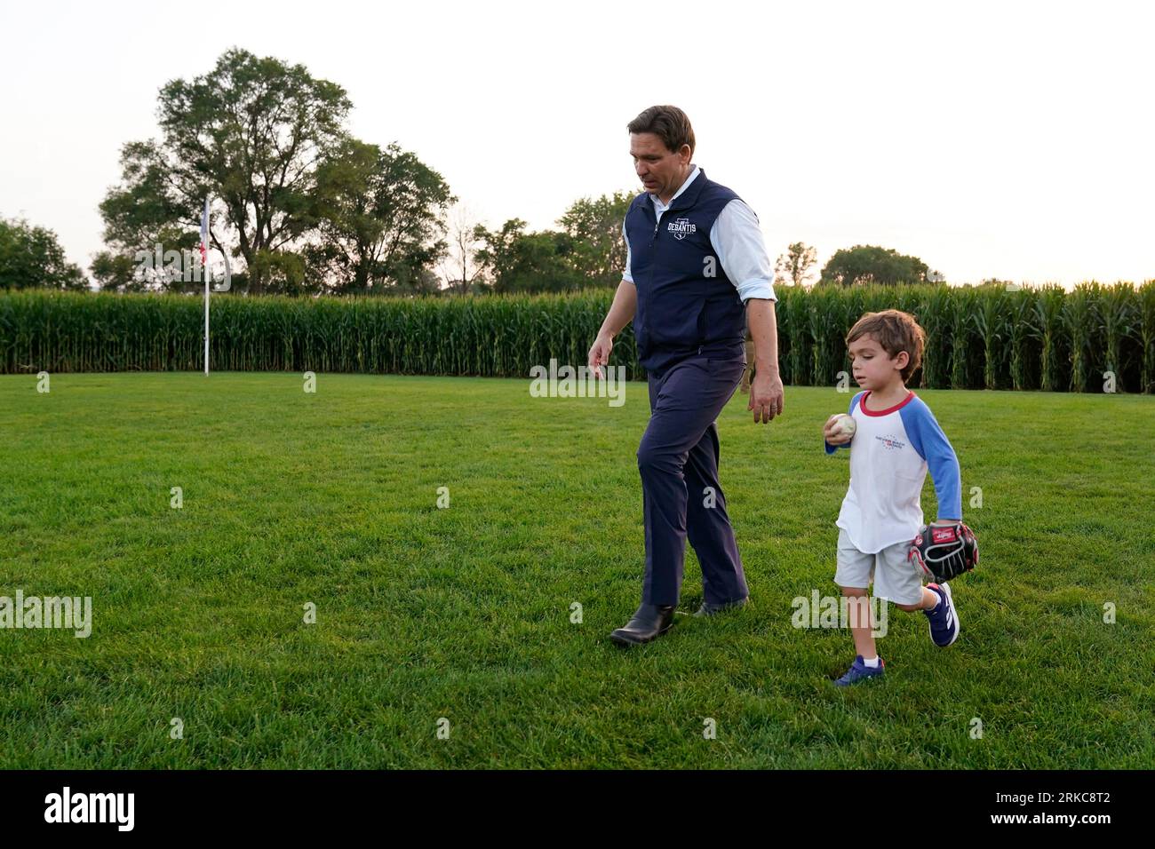 Republican presidential candidate Florida Gov. Ron DeSantis walks in ...