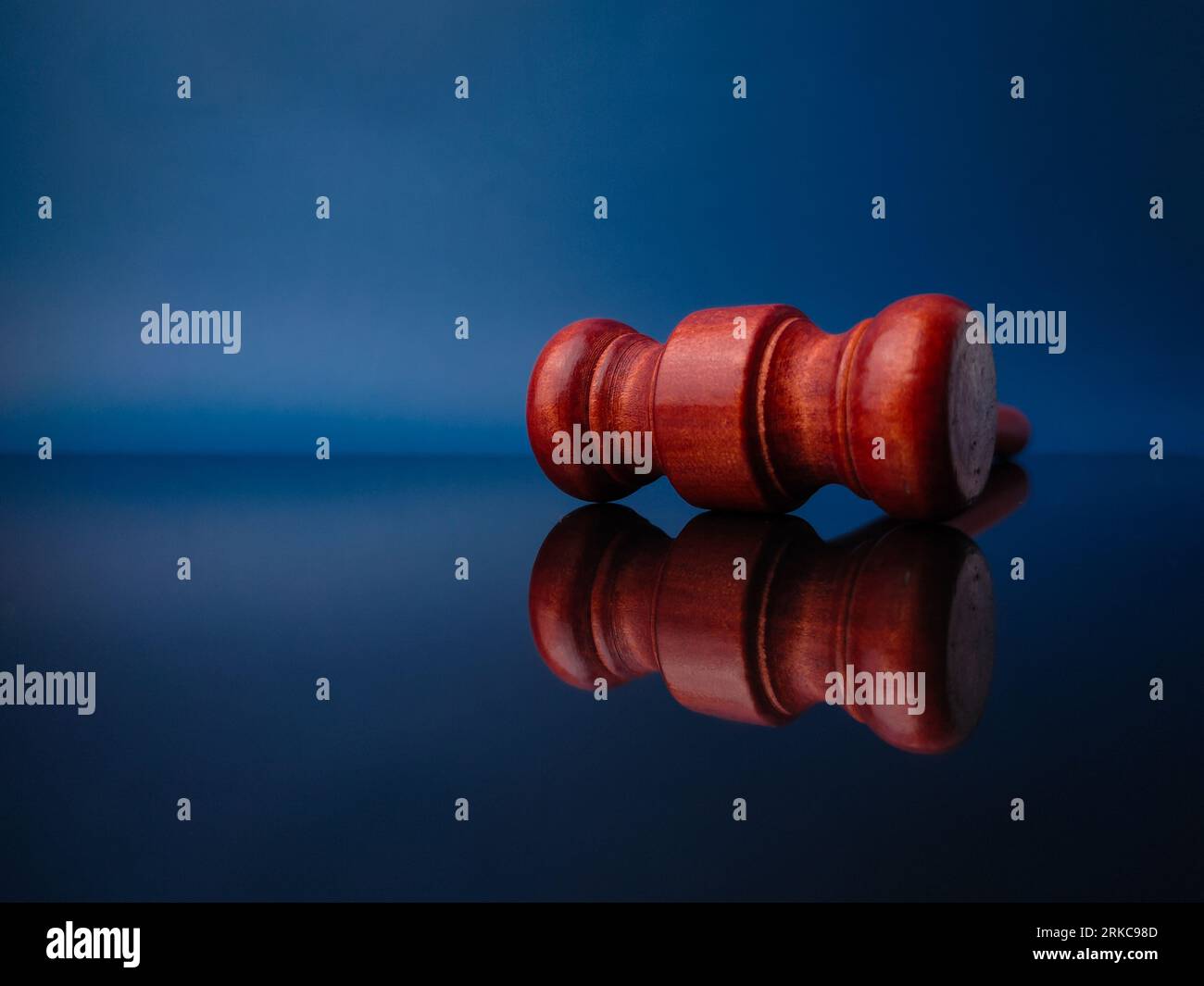 Wooden gavel with reflection on a black acrylic board. Justice and law ...