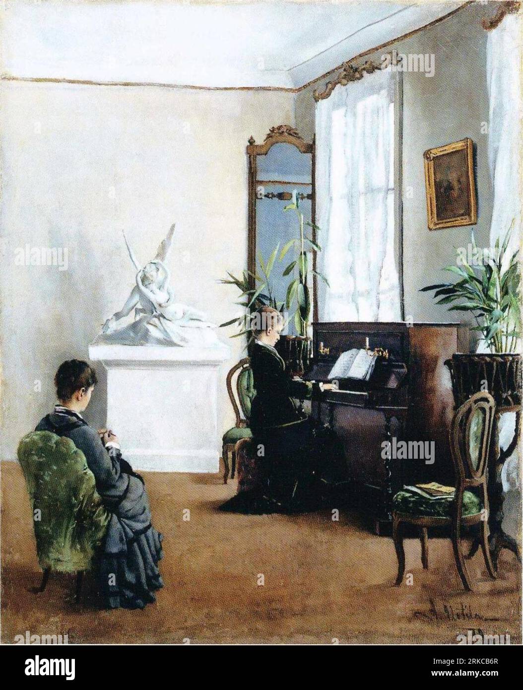 Interior from a Musical Home 1879 by Aukusti Uotila Stock Photo - Alamy