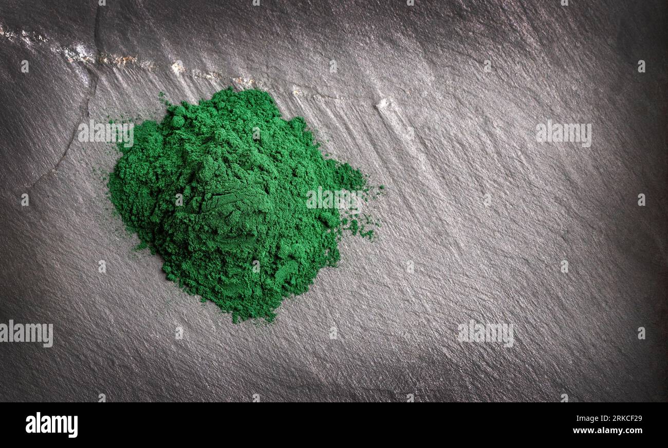 Spirulina is a blue green algae - Healthy dietary supplement powder ...
