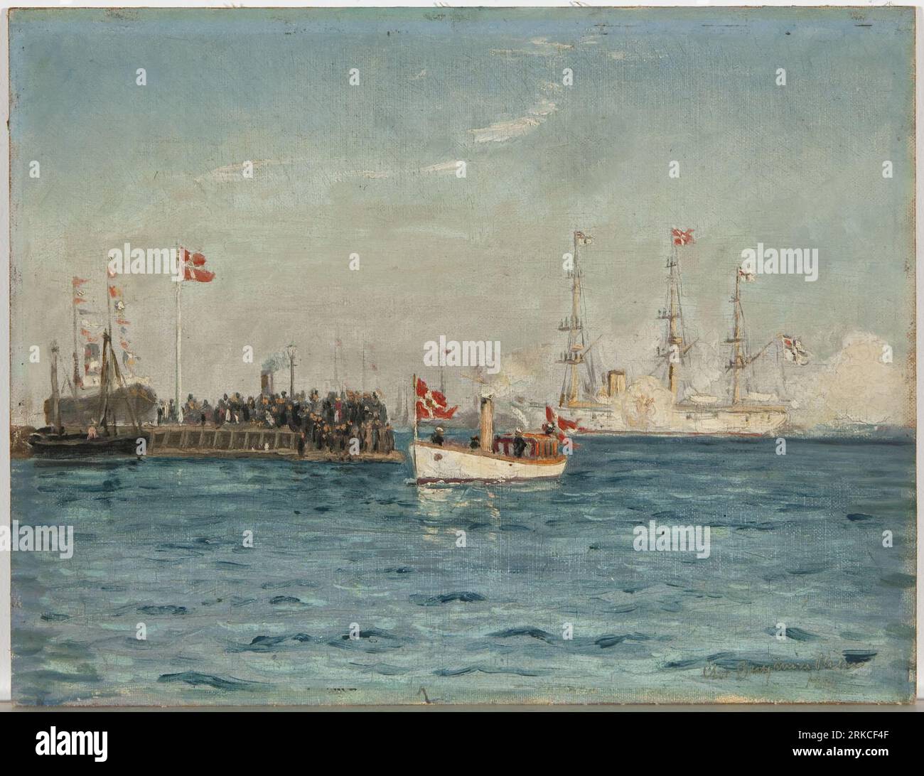 The Russian Emperor's Ship at Copenhagen Docks 1901 by Benjamin Olsen ...