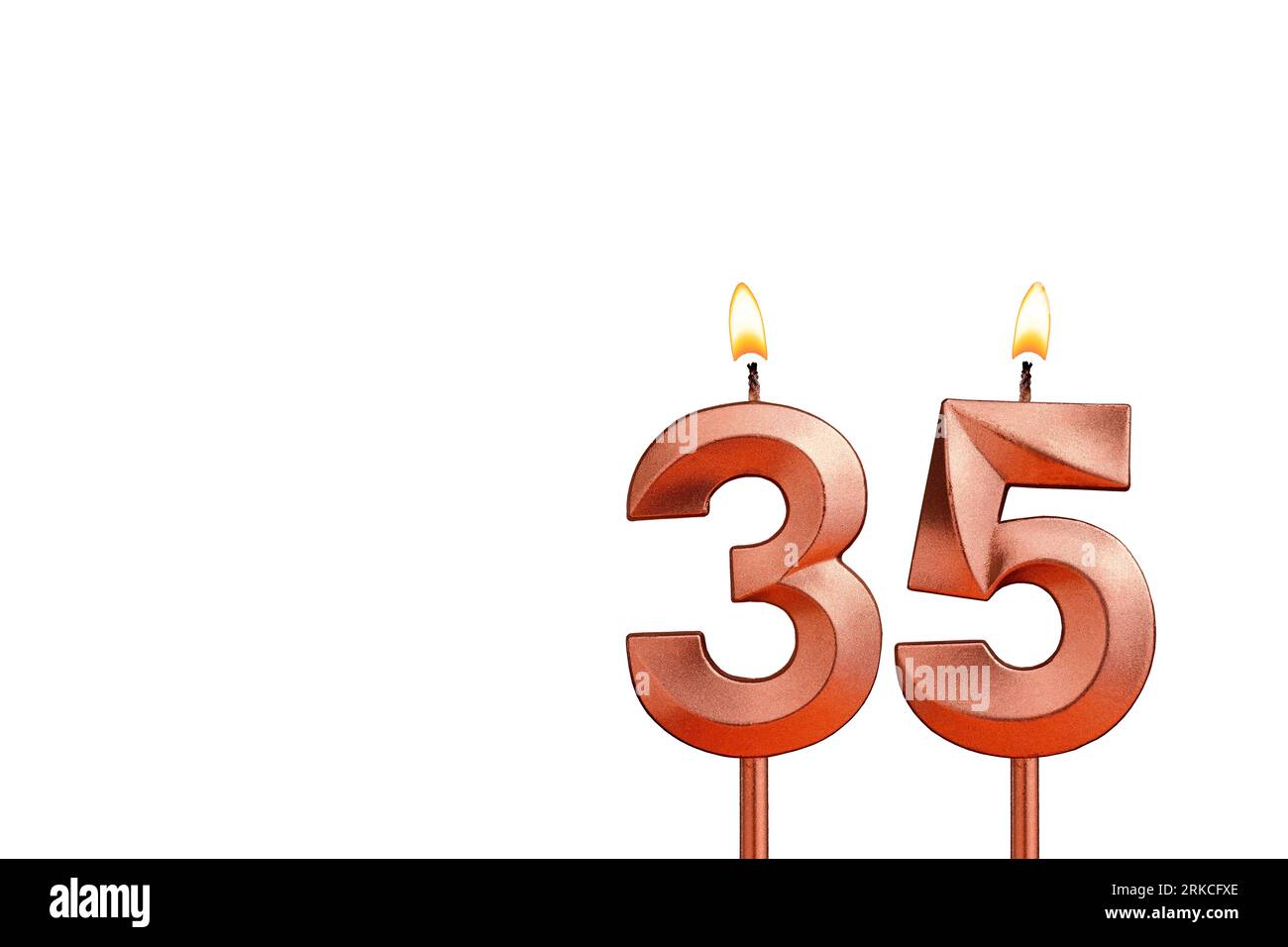 Birthday candle number 35 on white background Stock Photo - Alamy