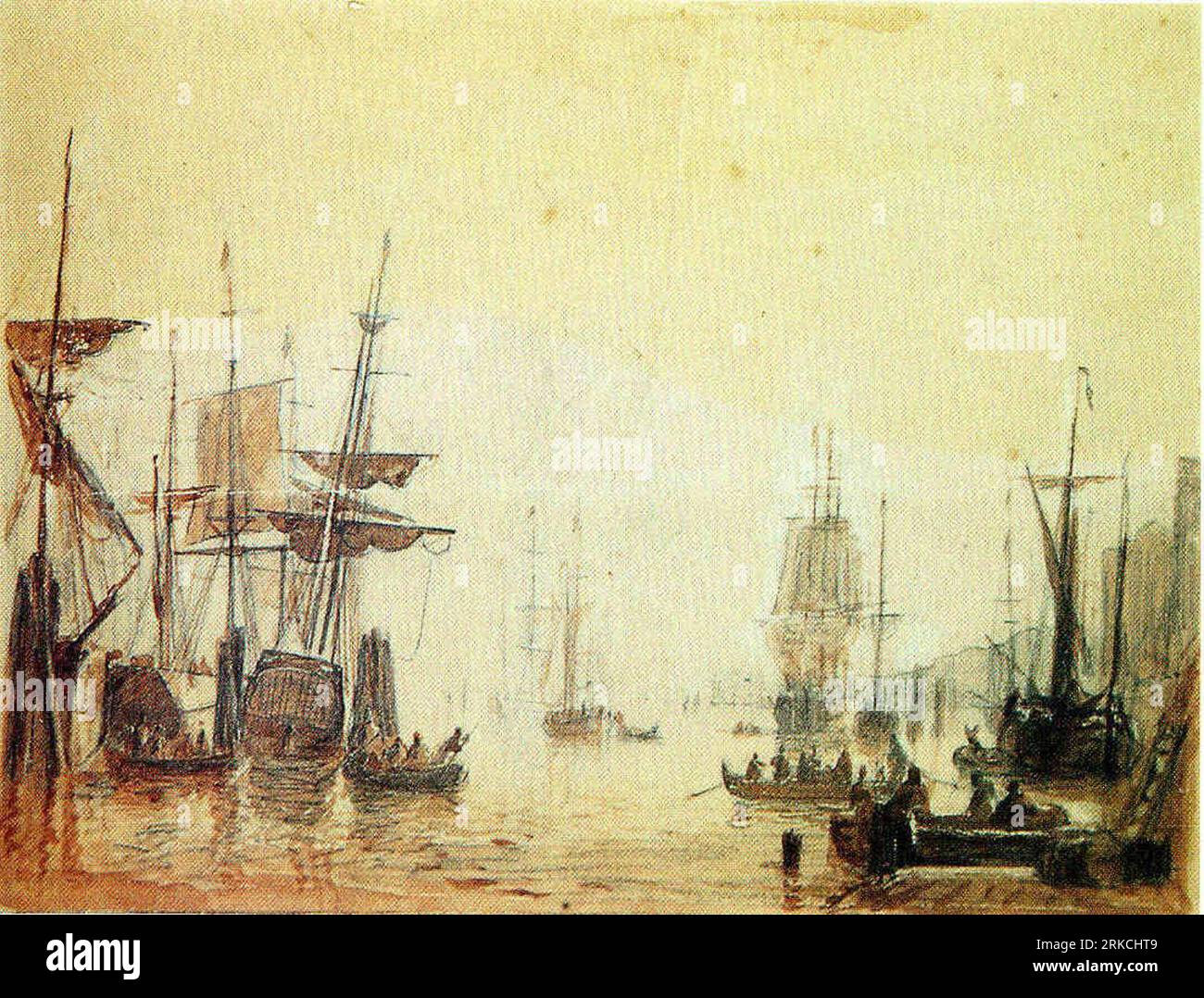 Port of Hamburg 1840 by Adolph Friedrich Vollmer Stock Photo - Alamy