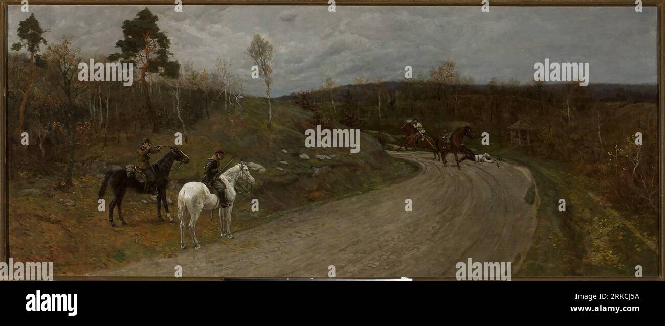 A scene from the 1863 Uprising. 1880 by Antoni Piotrowski Stock Photo ...