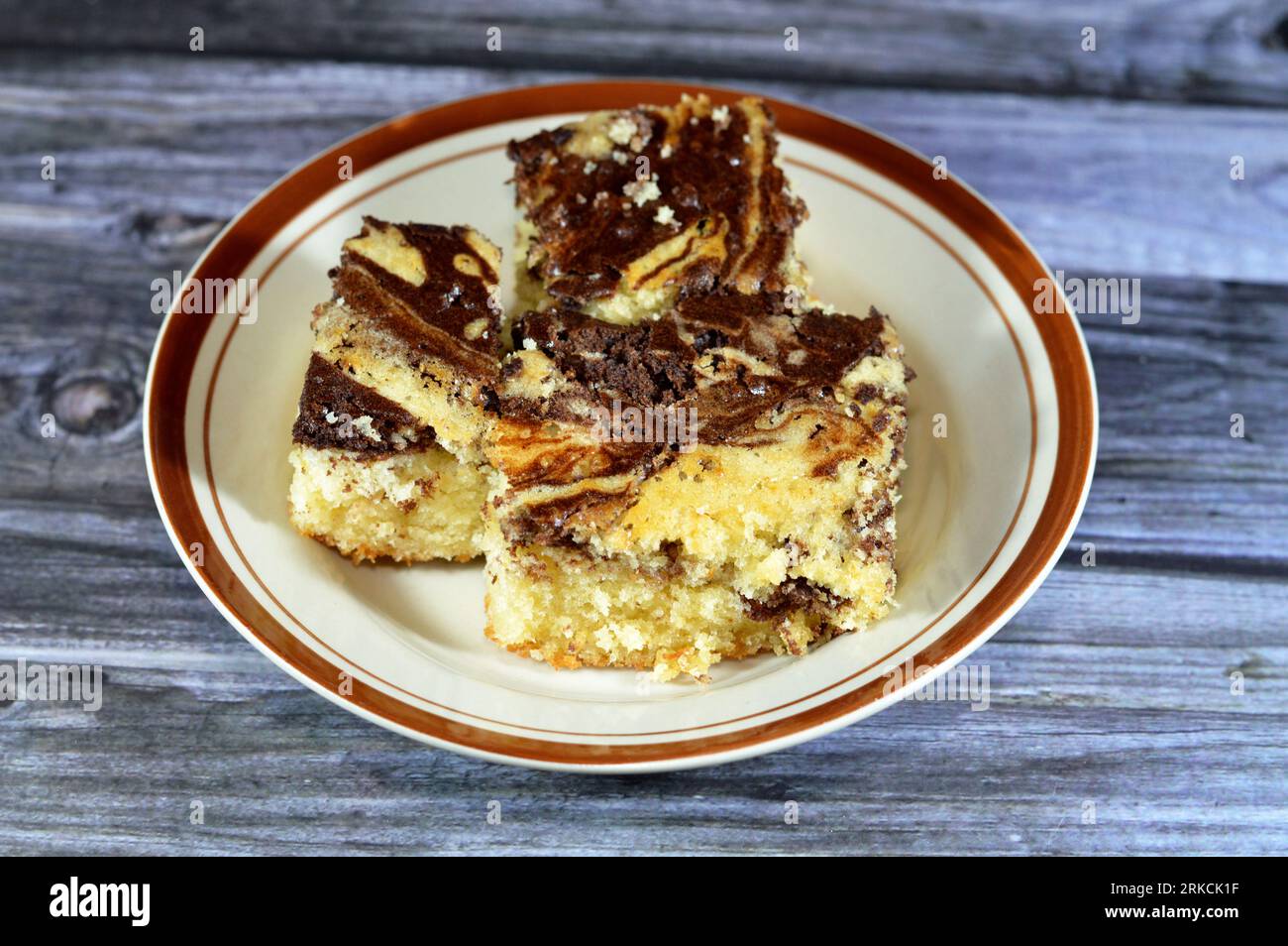 Tiger marbled sponge cake, components of flour, butter, oil, vanilla ...