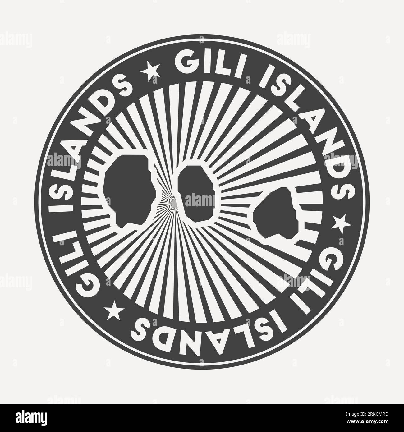 Gili Islands round logo. Vintage travel badge with the circular name ...