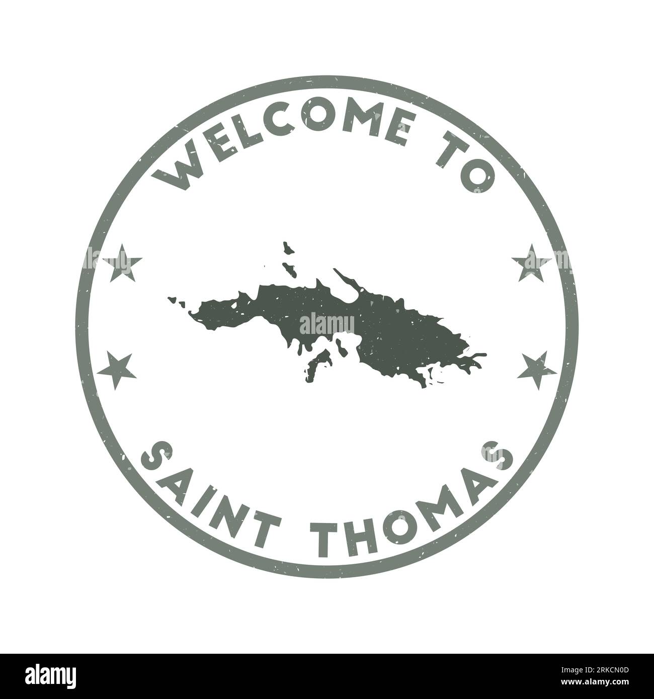 Welcome to Saint Thomas stamp. Grunge island round stamp with texture ...