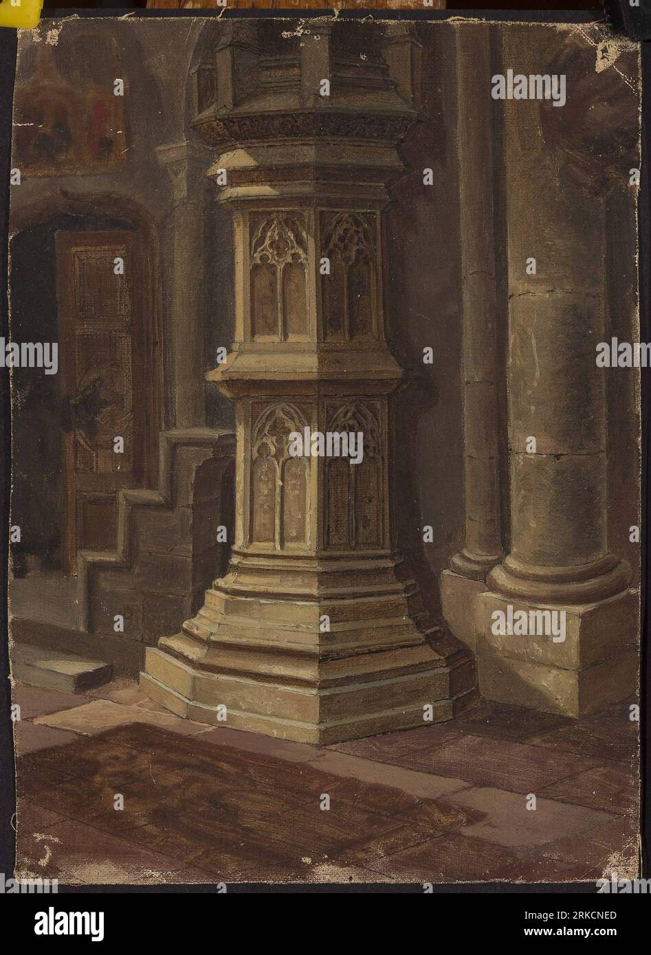 Gothic pillar indoors by Aleksander Gryglewski Stock Photo - Alamy