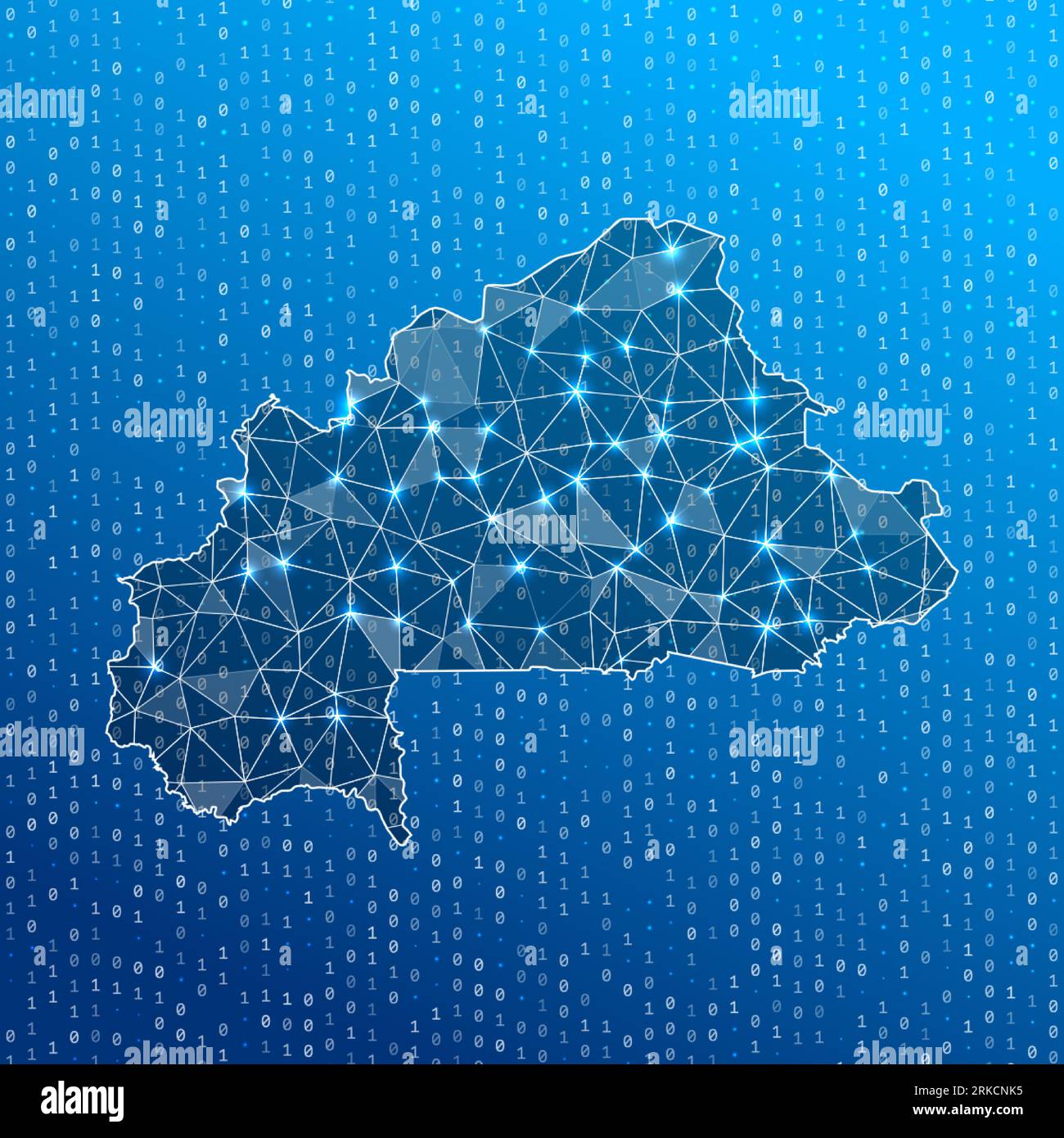 Network map of Burkina Faso. Country digital connections map ...