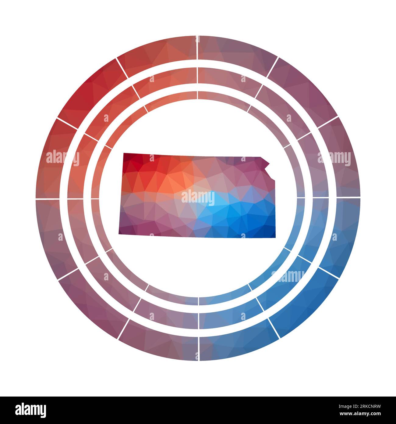 Kansas badge. Bright gradient logo of US state in low poly style ...