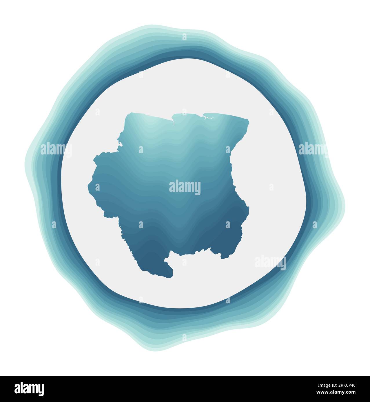 Suriname logo. Badge of the country. Layered circular sign around ...