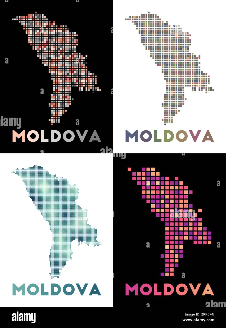 Moldova map. Collection of map of Moldova in dotted style. Borders of ...
