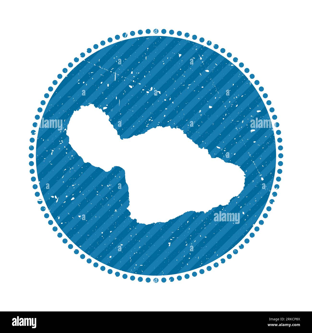 Maui striped retro travel sticker. Badge with map of island, vector ...