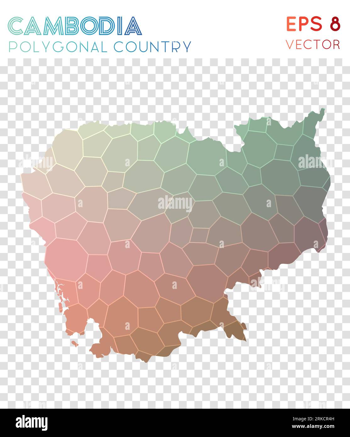 Cambodia polygonal map hi-res stock photography and images - Alamy