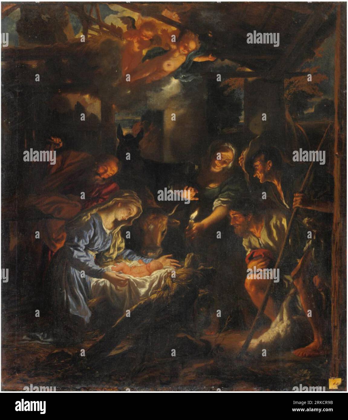 Adoration of the shepherds between 1650 and 1691 by Livio Mehus Stock ...
