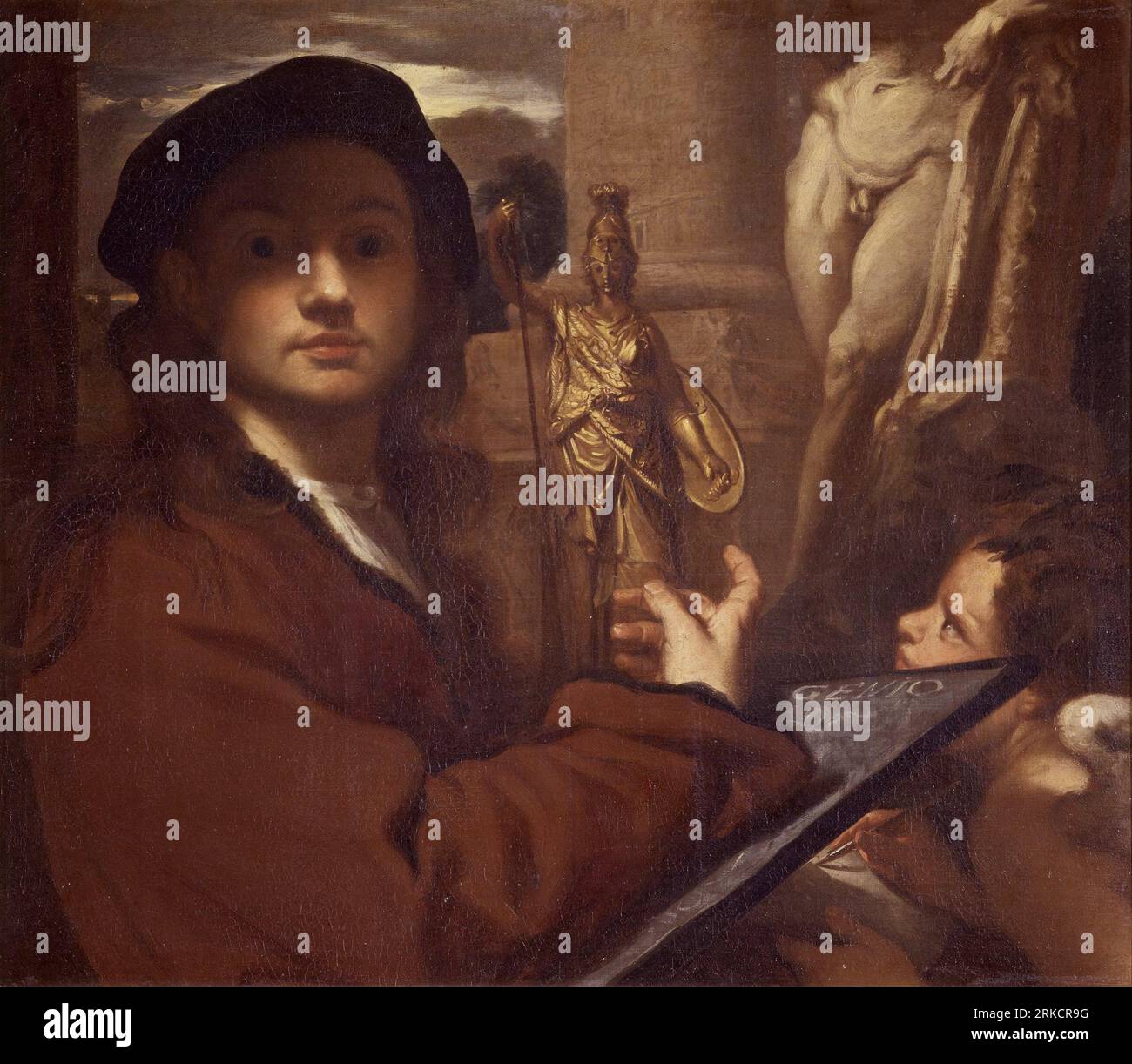 The genius of sculpture circa 1650 by Livio Mehus Stock Photo - Alamy