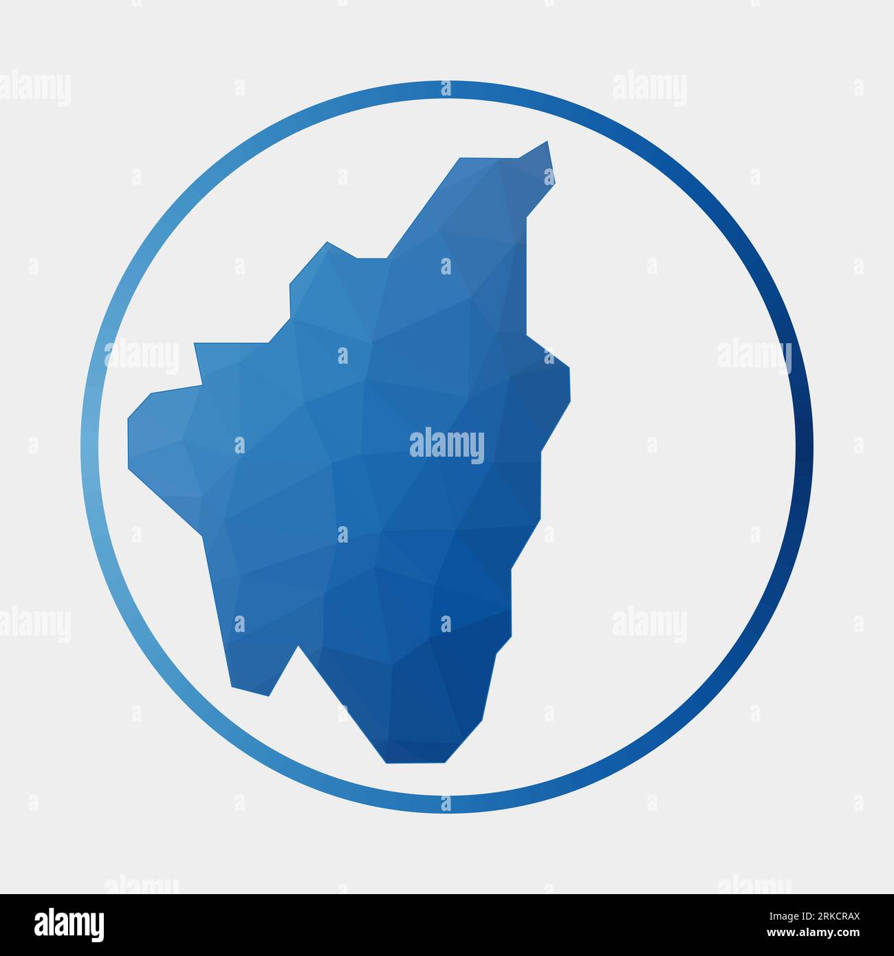 Lobos Island icon. Polygonal map in gradient ring. Round low poly Lobos ...