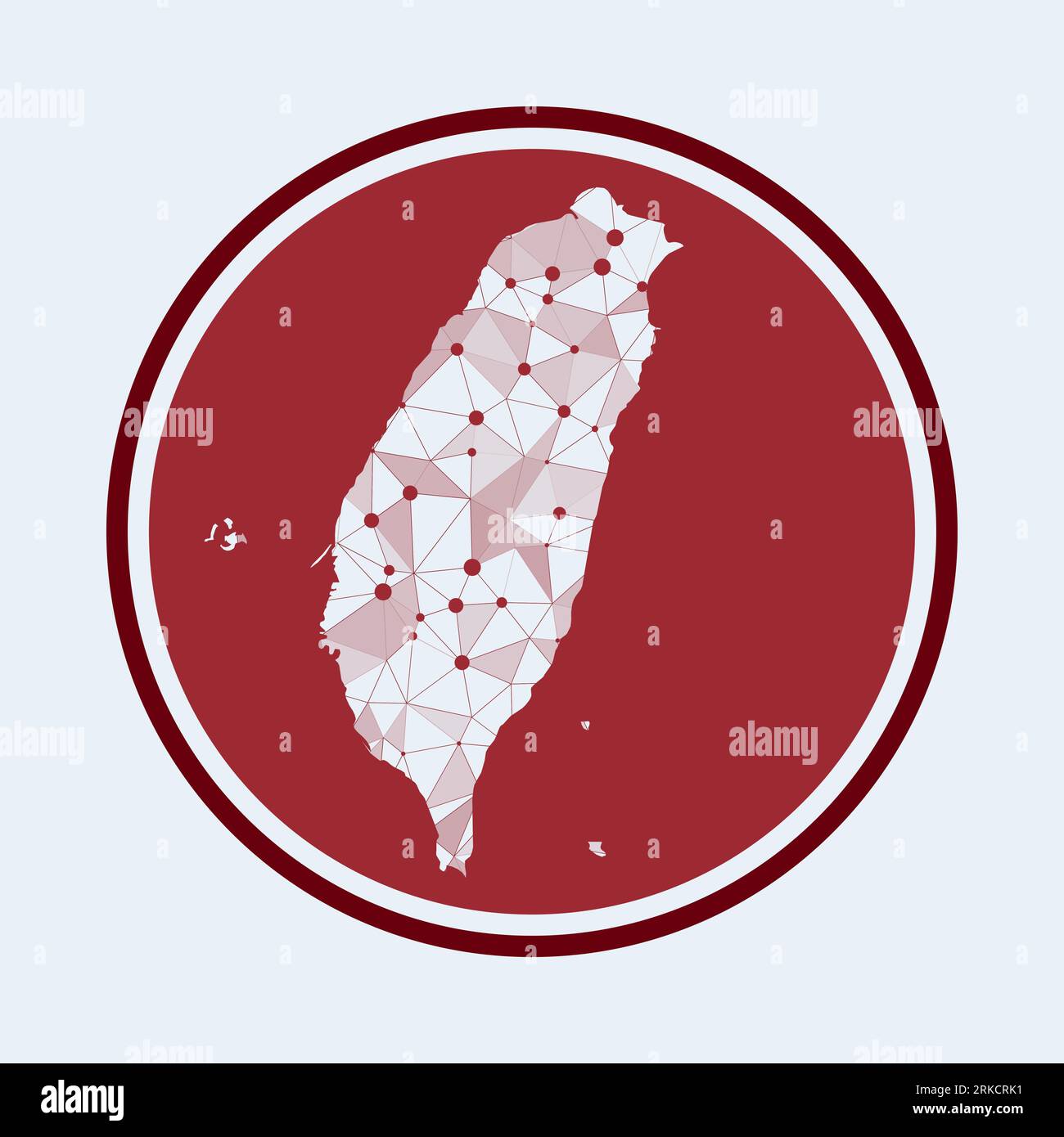 Taiwan icon. Trendy tech logo of the country. Geometric mesh round ...