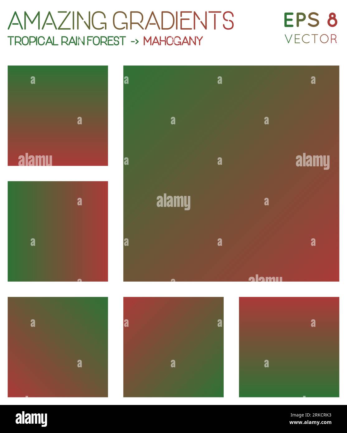 Colorful gradients in tropical rain forest, mahogany color tones. Admirable gradient background ...