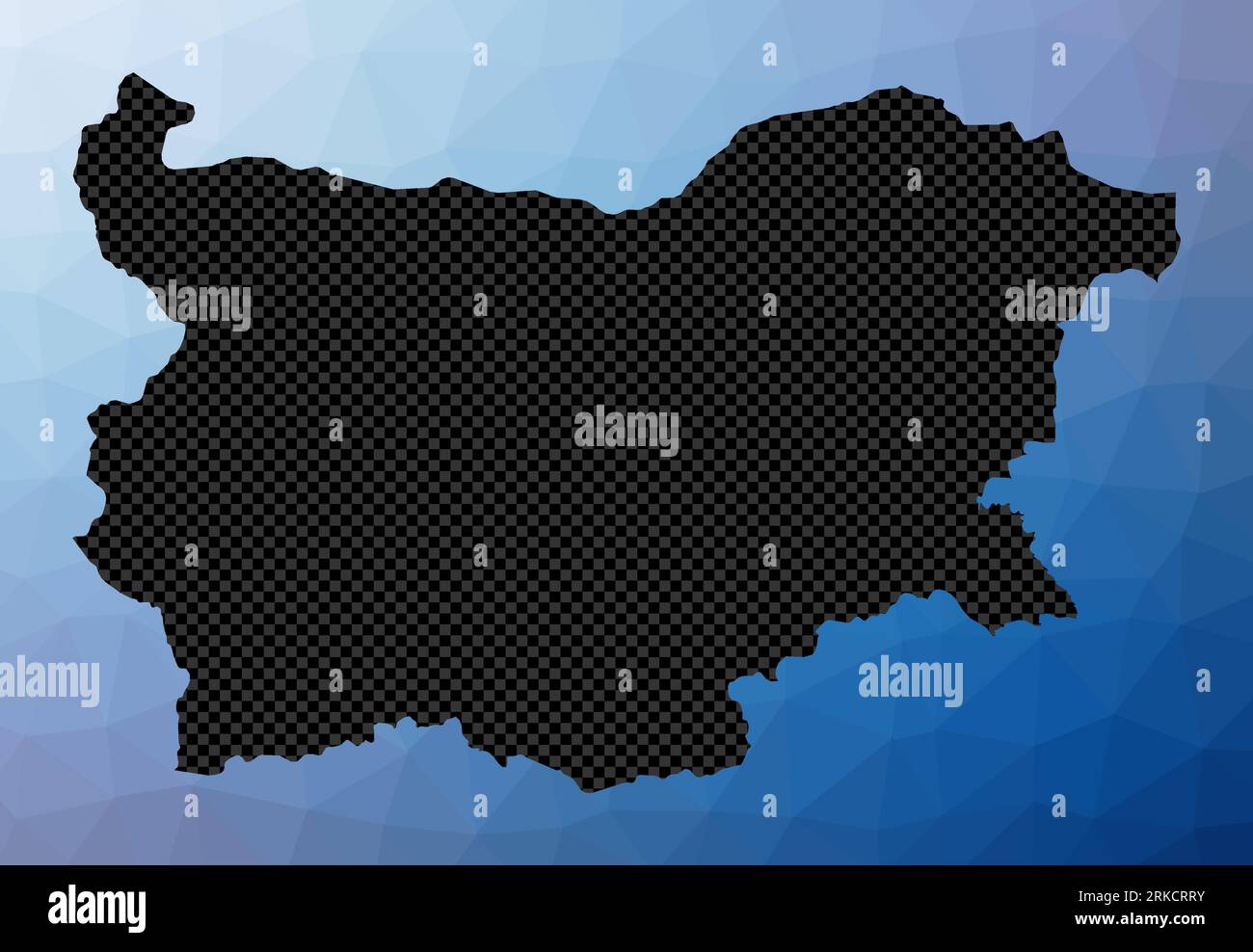 Bulgaria geometric map. Stencil shape of Bulgaria in low poly style ...