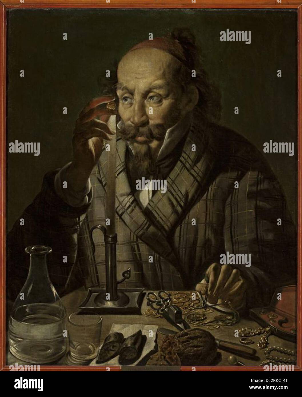 Usurer by candlelight 1845 by Feliks Pęczarski Stock Photo - Alamy