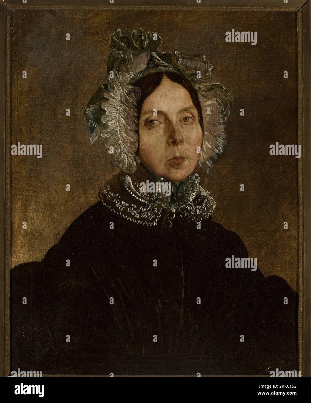 Portrait of a woman in a lace bonnet. 1837 by Feliks Pęczarski Stock ...