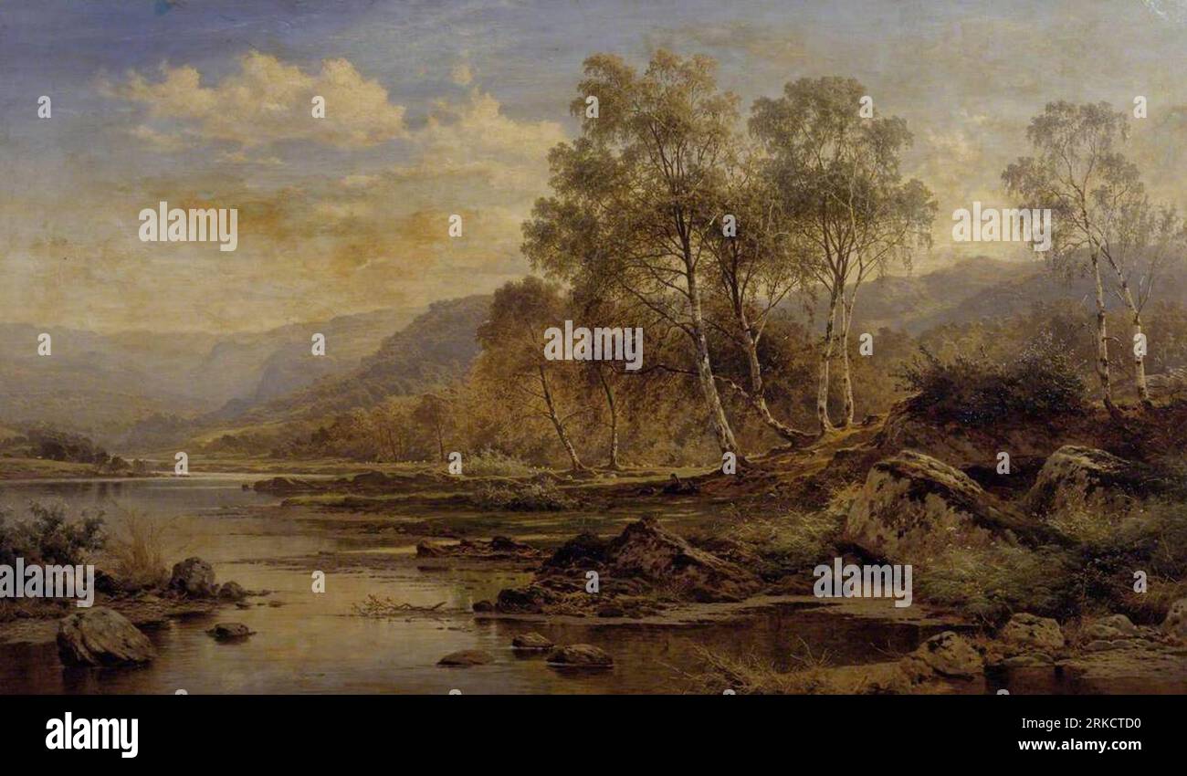 The Valley of the Llugwy 1883 by Benjamin Williams Leader Stock Photo ...