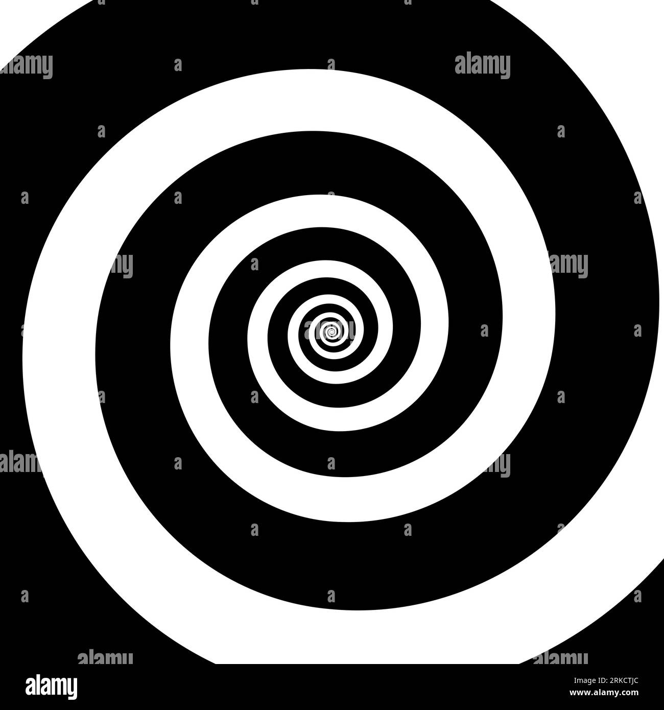 Hypnotic spirals background. Radial optical illusion. Black and white ...