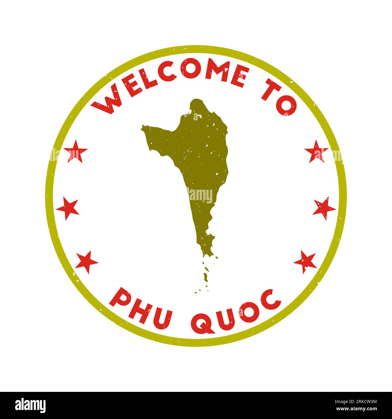 Welcome to Phu Quoc stamp. Grunge island round stamp with texture in ...