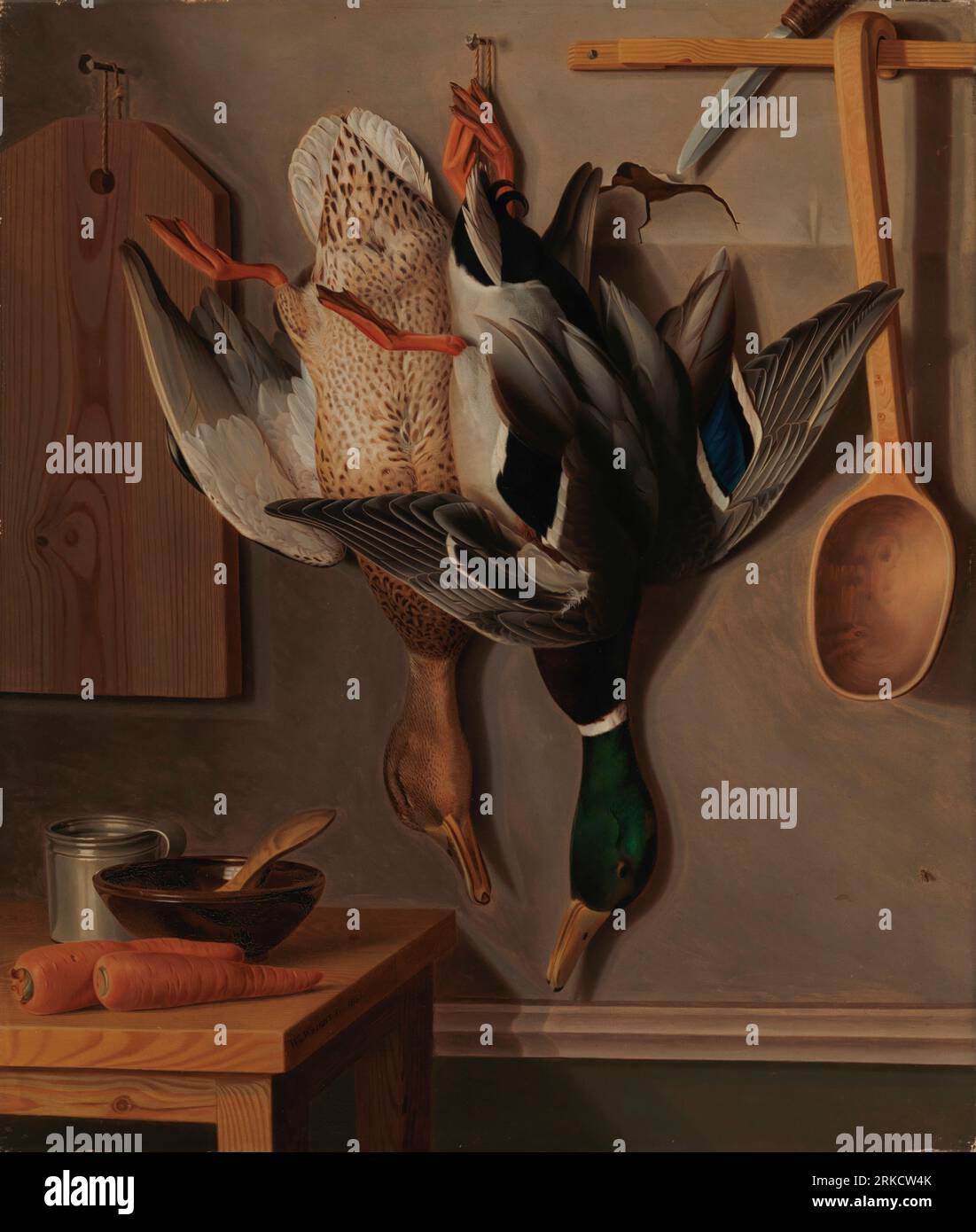 Hanging Wild Ducks ; Hanging Wild Ducks, Still Life 1851 by Wilhelm von ...