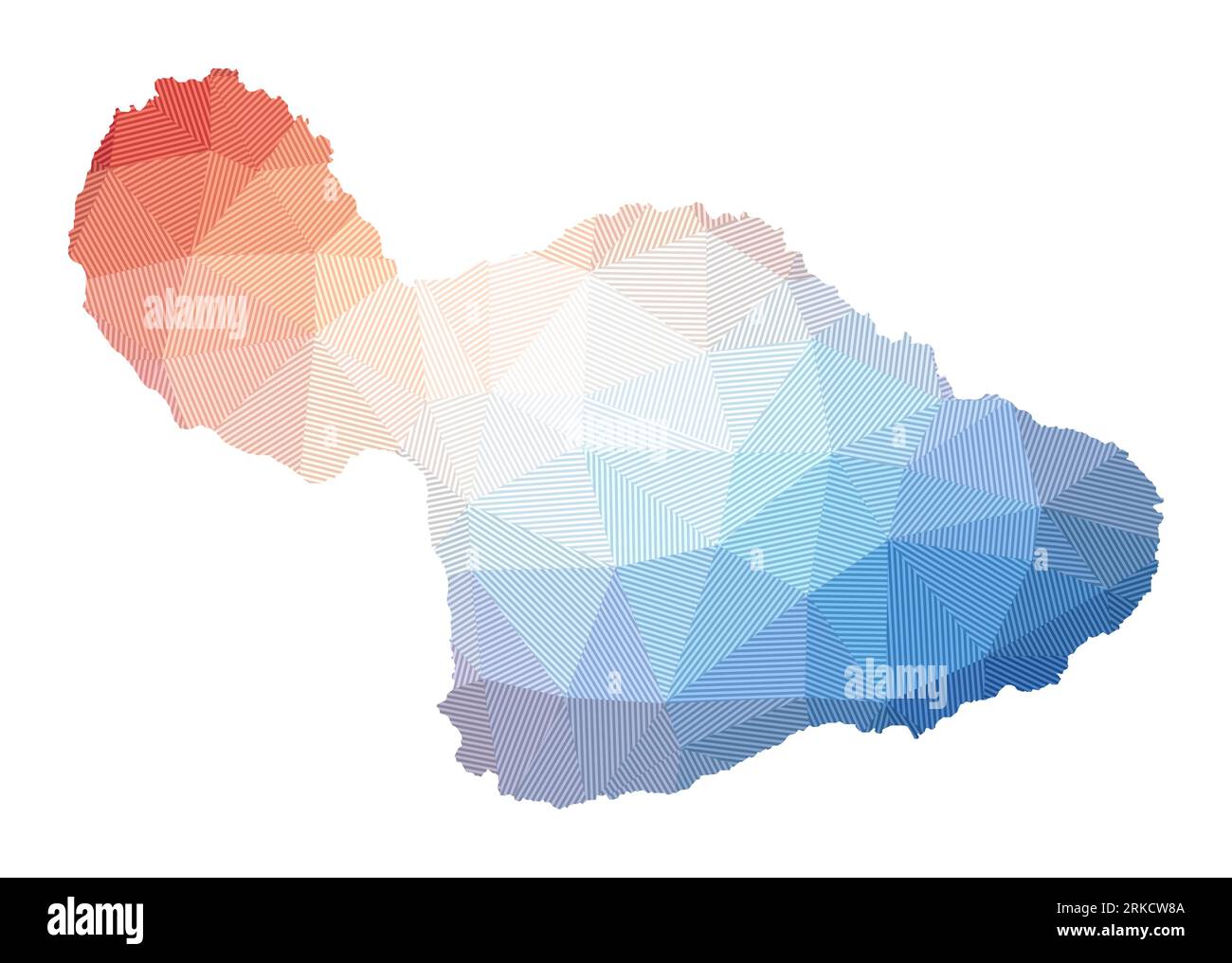 Map of Maui. Low poly illustration of the island. Geometric design with ...