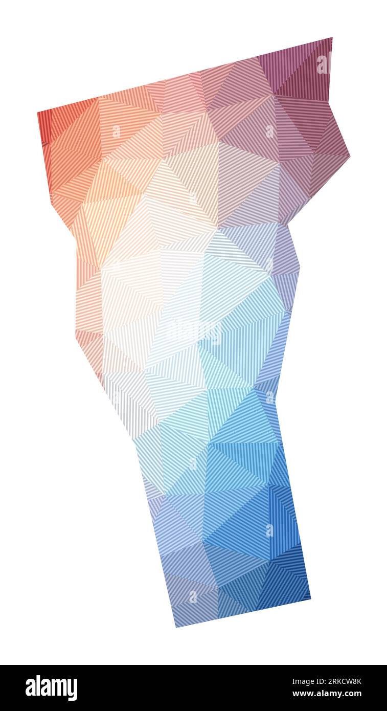 Map of Vermont. Low poly illustration of the US state. Geometric design ...