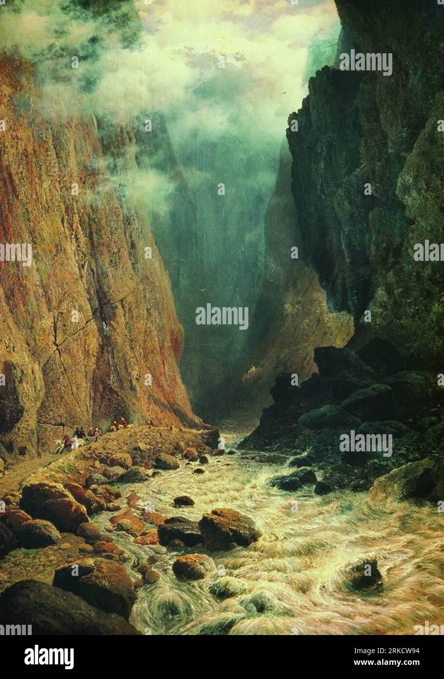 Darial Gorge 1884 by Rufin Sudkovsky Stock Photo - Alamy