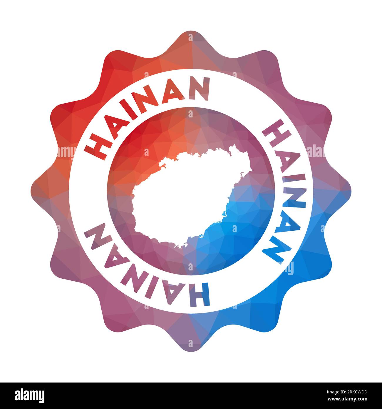 Colorful gradient travel logo of the island in geometric style ...