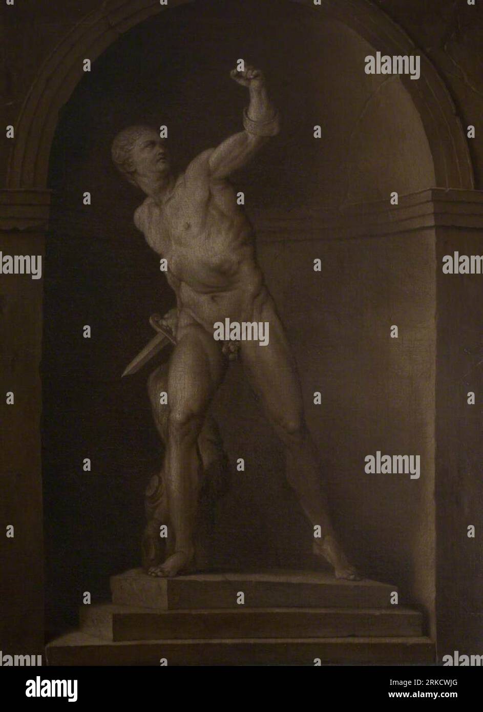 The Borghese Warrior (Grisaille Paintings of Classical Statuary: a set ...