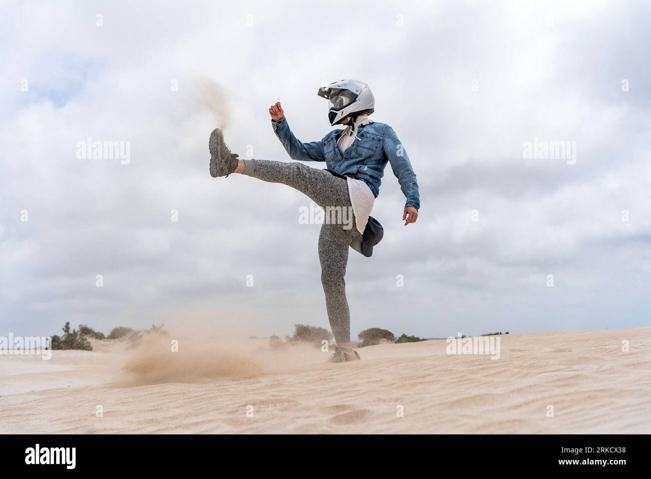 Sand kicking action shot at Lancelin Sand Dunes Stock Photo - Alamy
