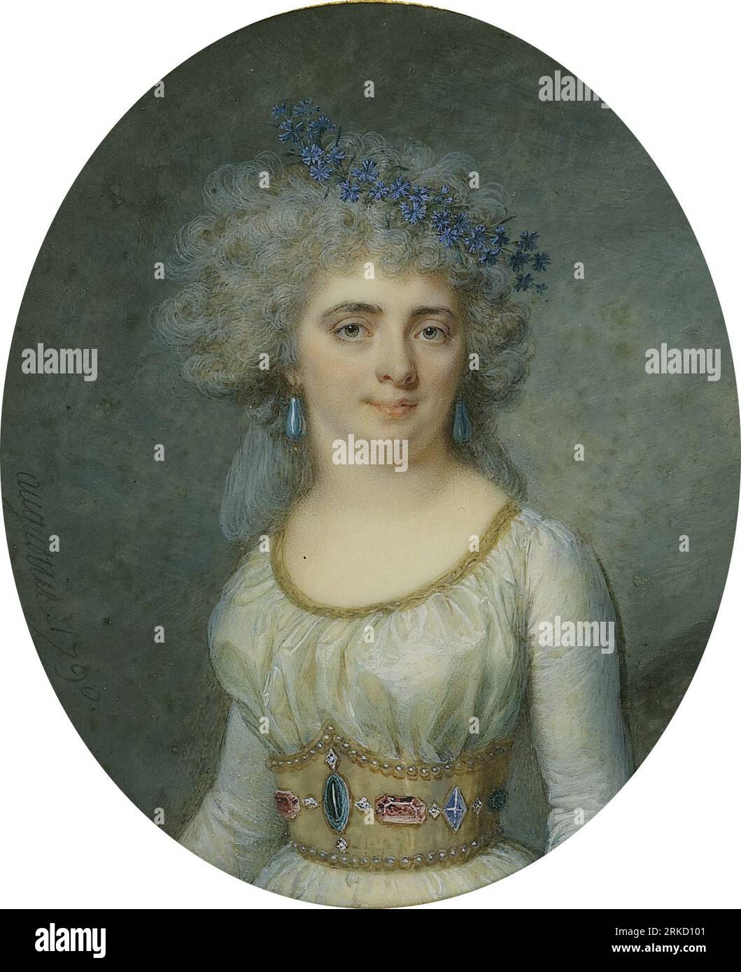 Portrait de Mademoiselle Raucourt 1790 by Jean-Baptiste Jacques ...